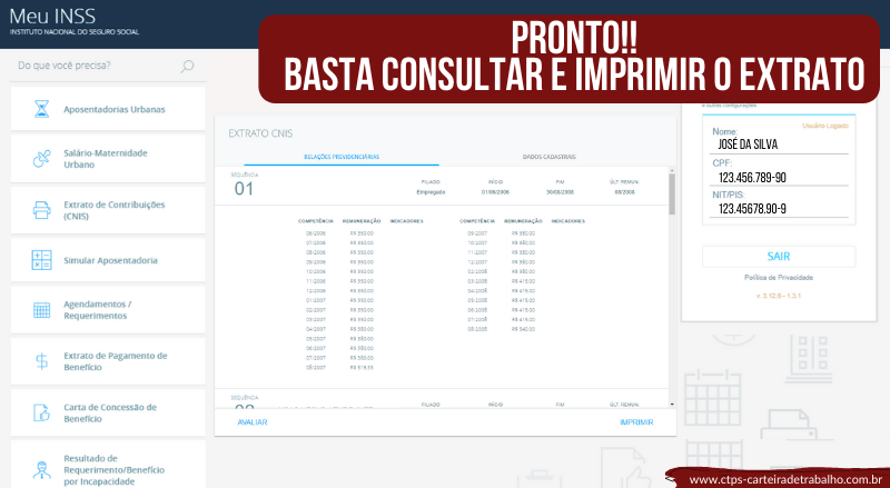Extrato INSS - Consultar Pagamento INSS - IRPF Pensionista CNIS